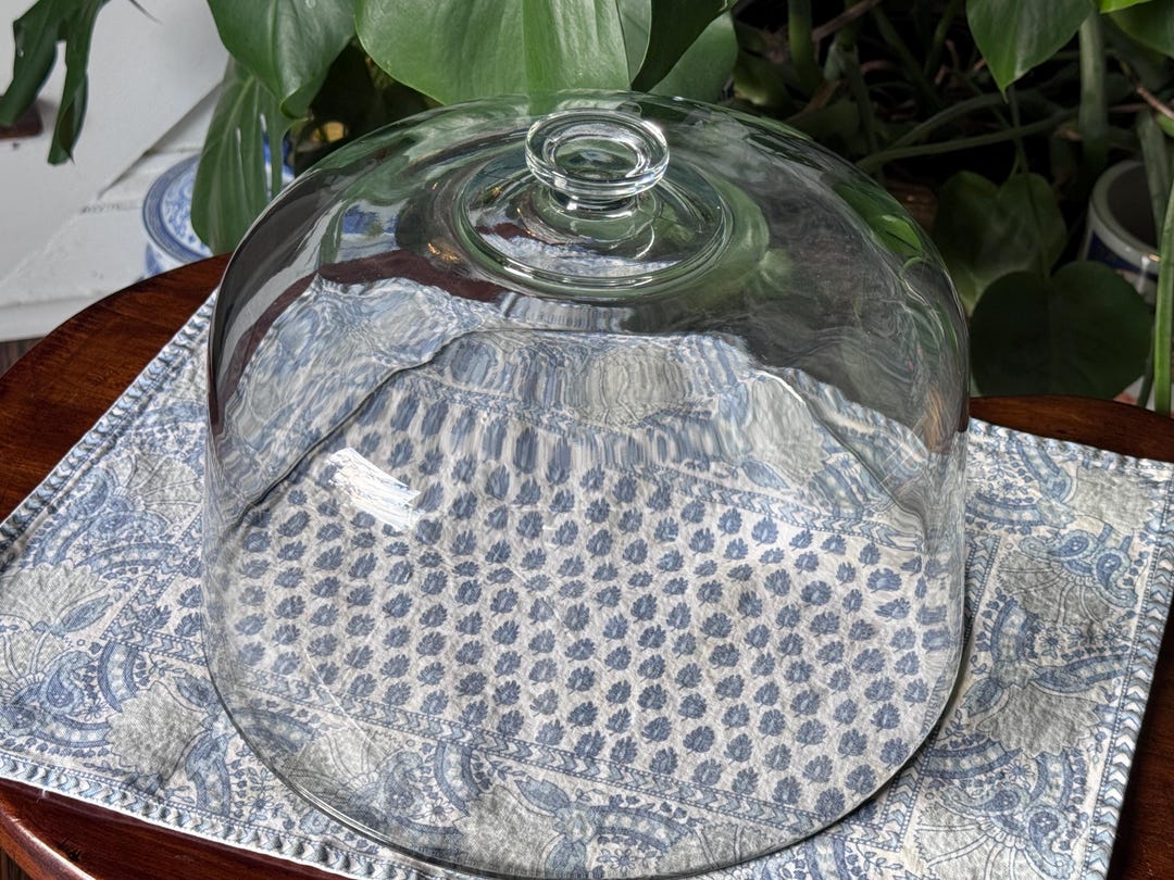 Vintage Glass Cake Cloche | Clear Glass Dome | Classic Dessert & Bakery ...