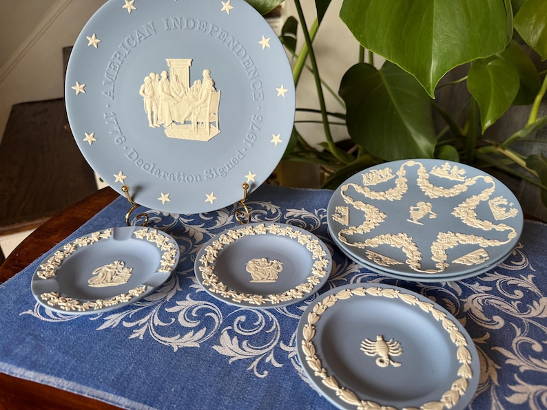 Wedgwood Blue Jasperware Dishes | Collector Plates, Trinket Dishes ...