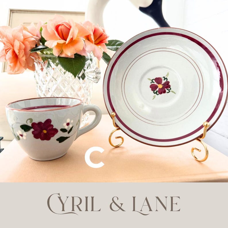 Vintage Stangl Pottery Garland Dinnerware Set: Hand-painted Floral MCM ...