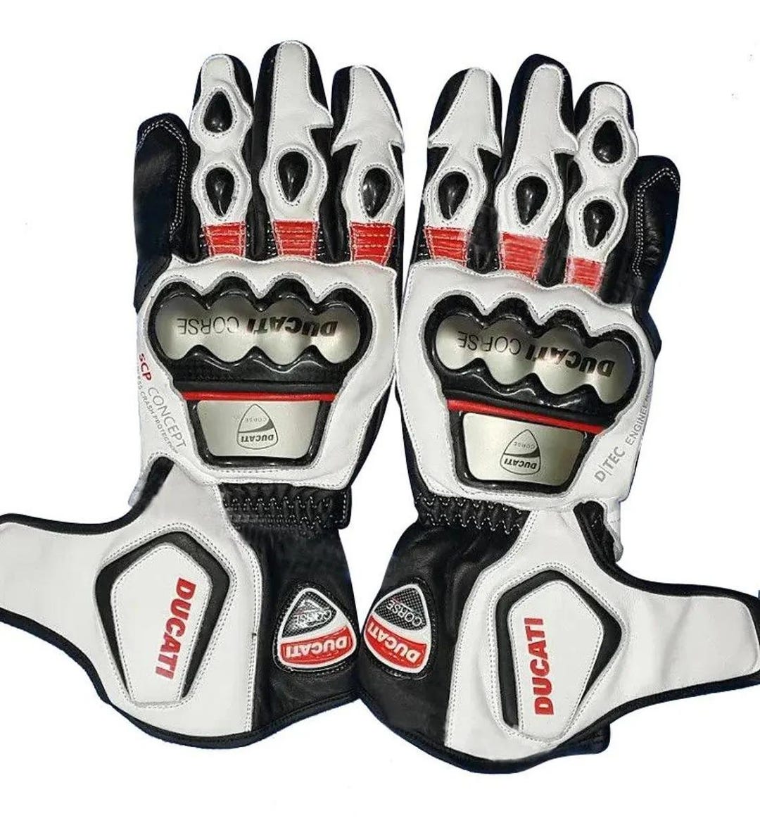 Ducati Motorcycle Racing Gloves | Protective Biker Gloves | Carbon ...