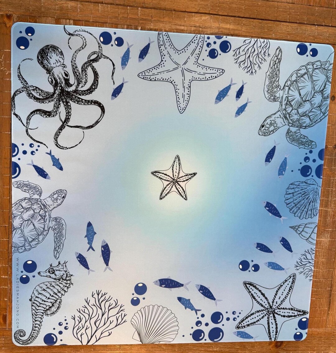 Ocean Odessy Mahjong Mat: Neoprene Ocean Print, 31.5x31.5 - Etsy
