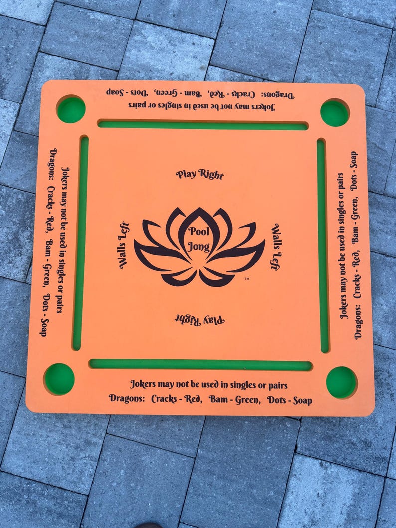 Floating Mahjong Game Table: Pool Jong - Orange Crush - Etsy