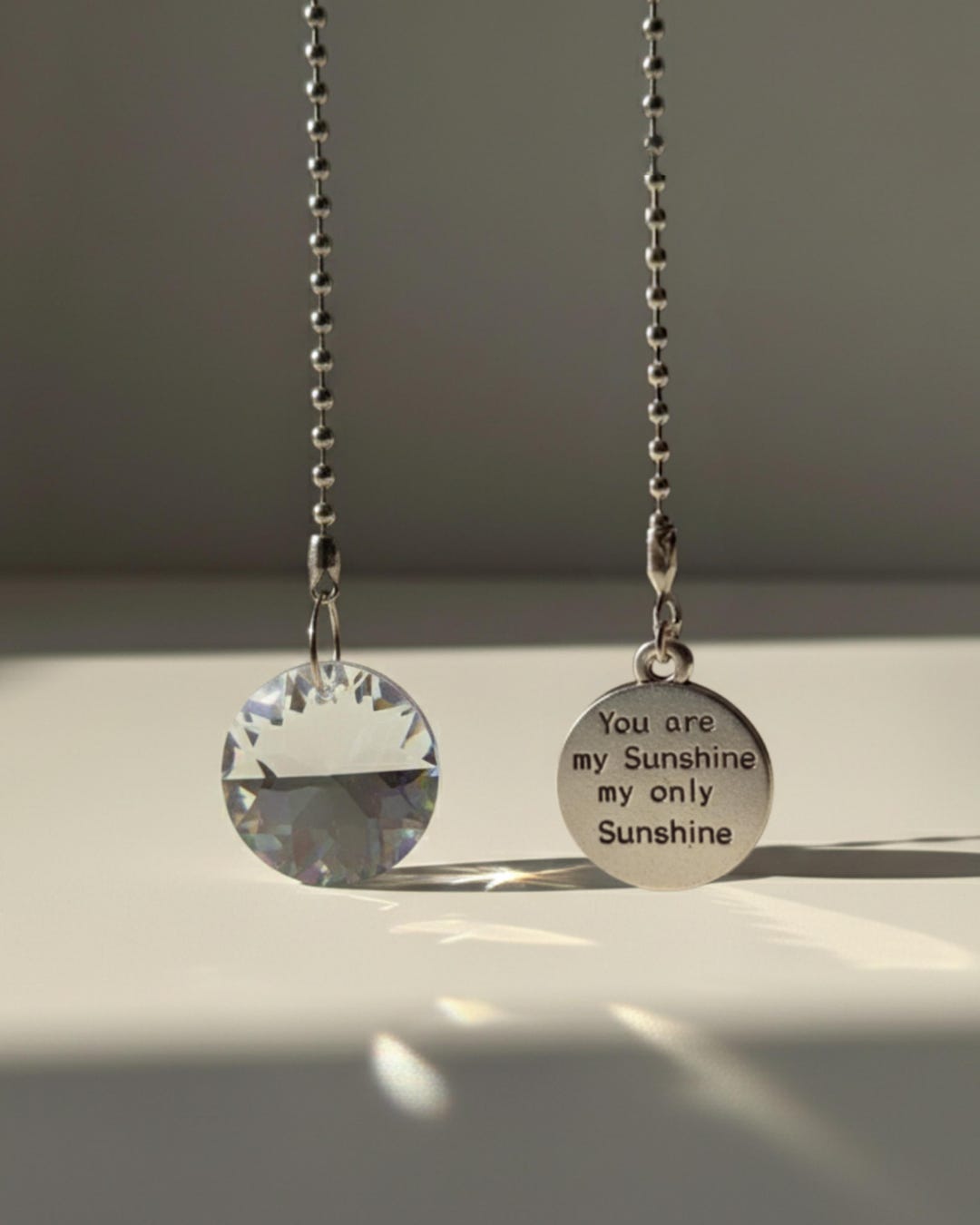Sunshine Light Pull Crystal You Are My Only Quote Suncatcher Fan Chain ...