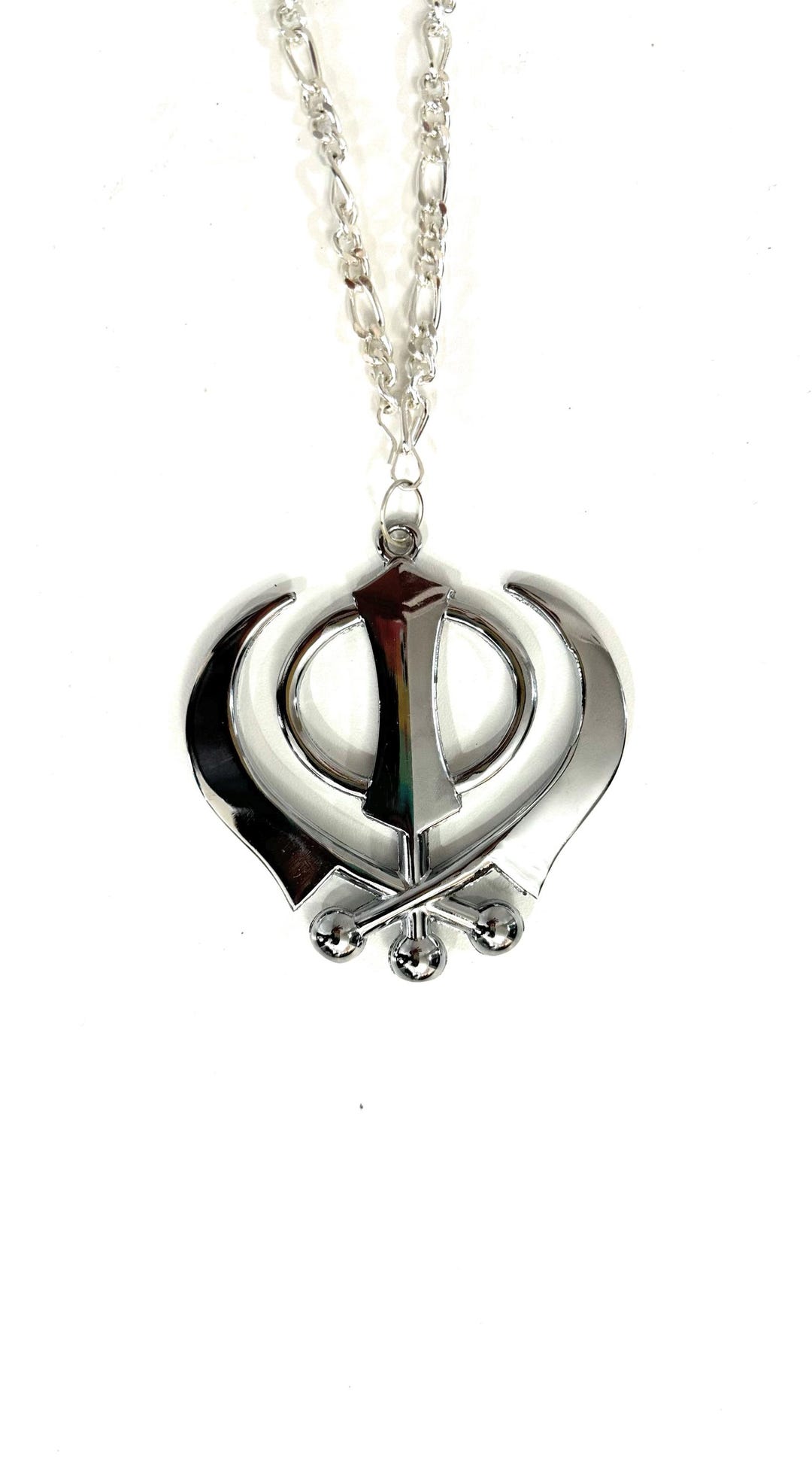 Metal Khanda Sahib Punjabi Car Truck Hanging Ornaments Silver Color ...