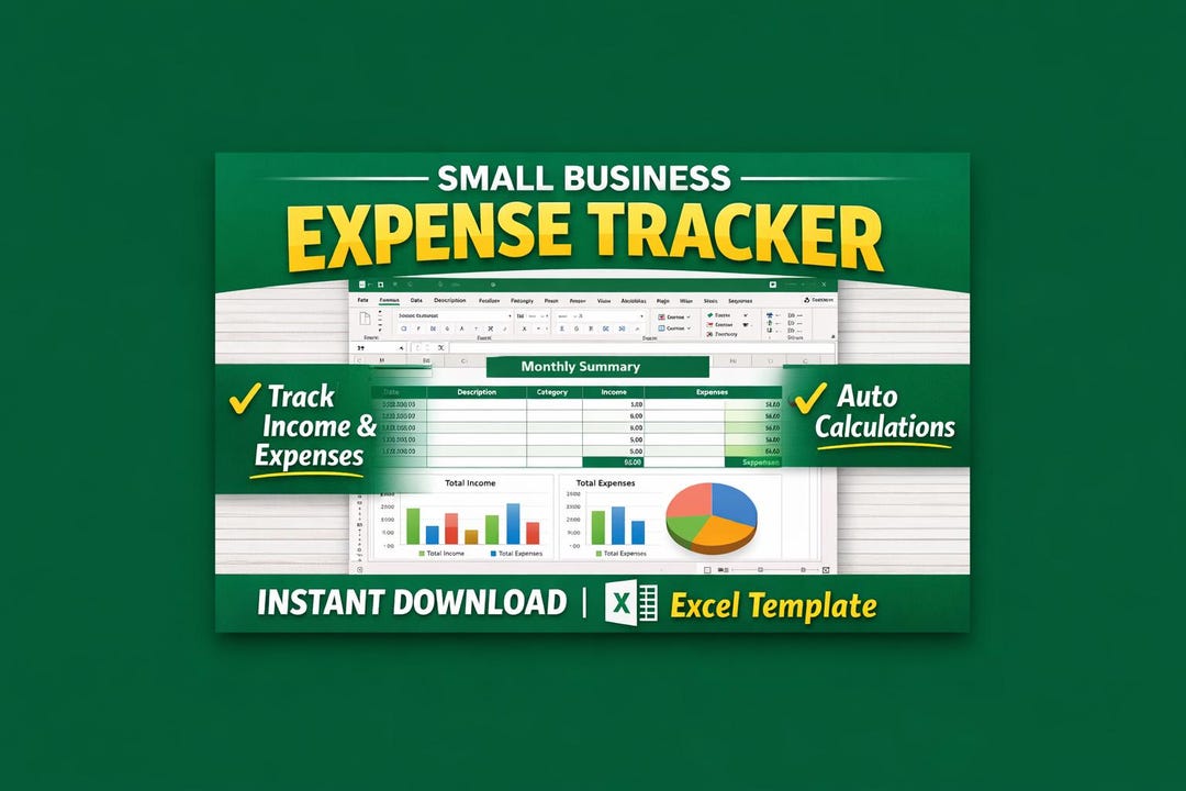 Small Business Expense Tracker | Excel Budget & Income Template With ...