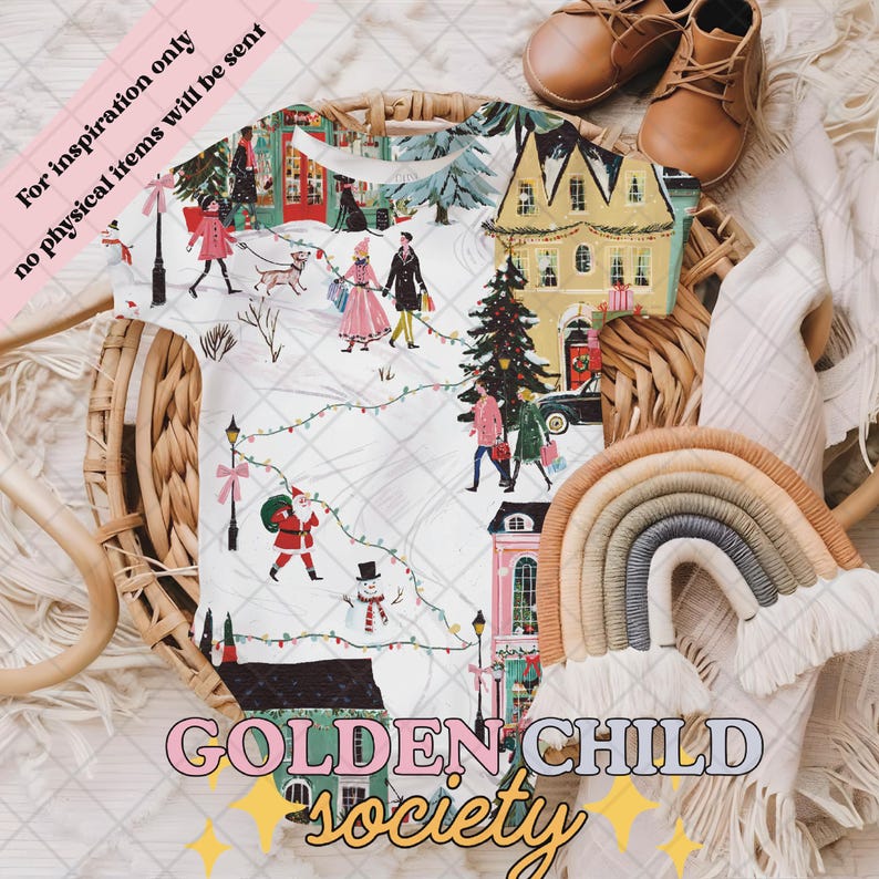 Christmas Village Seamless Pattern | 12x12” 300 DPI Winter Town Digital ...