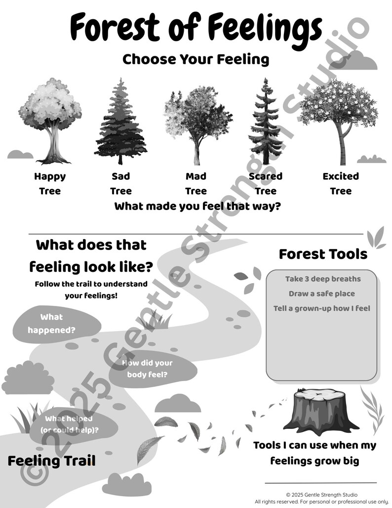 Forest of Feelings Worksheet for Kids | Identify and Manage Big ...