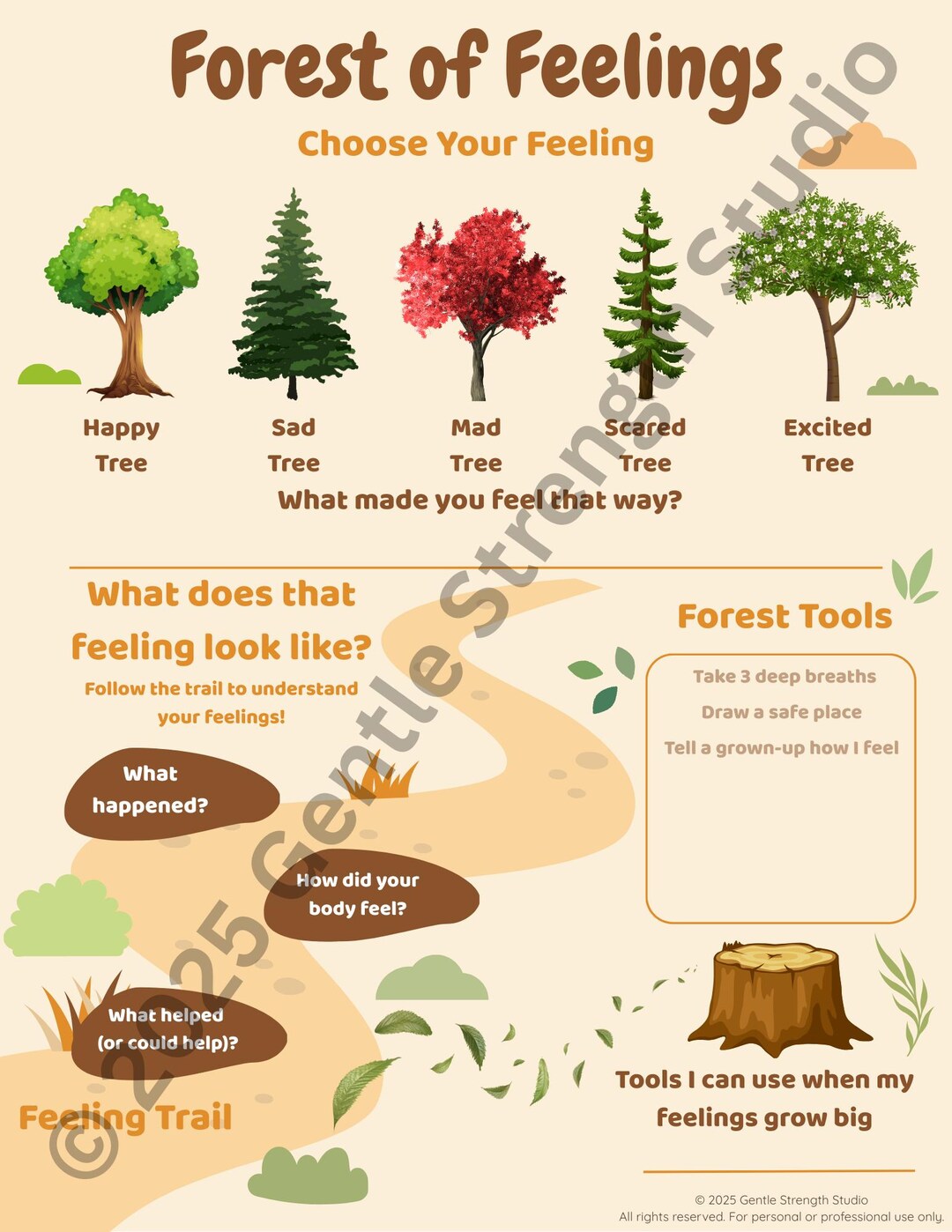 Forest of Feelings Worksheet for Kids | Identify and Manage Big ...