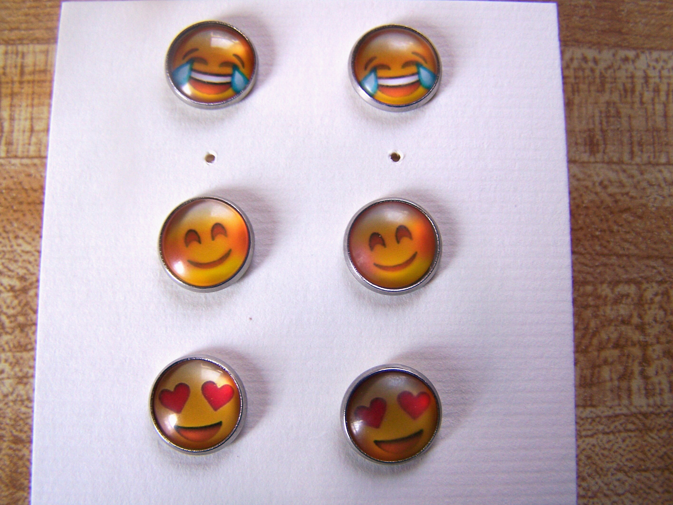 Emoji Earrings Set Studs Emoji Earrings Earring Sets Unisex | Etsy