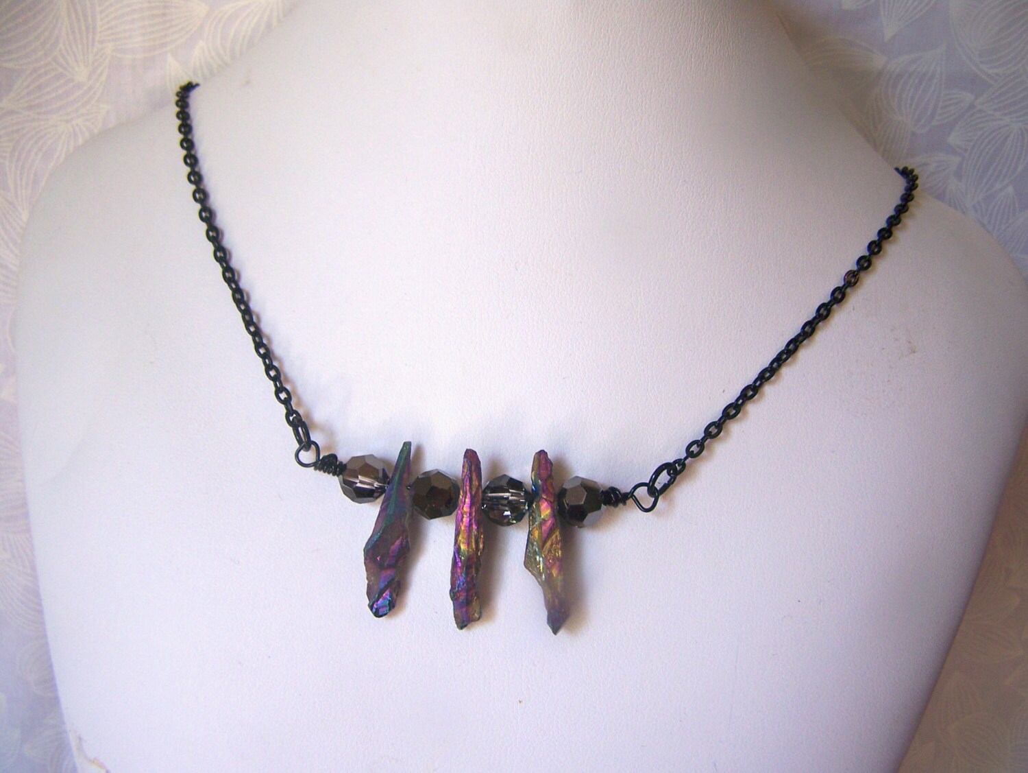 Bar Necklace Genuine Titanium Quartz Healing Stone - Etsy
