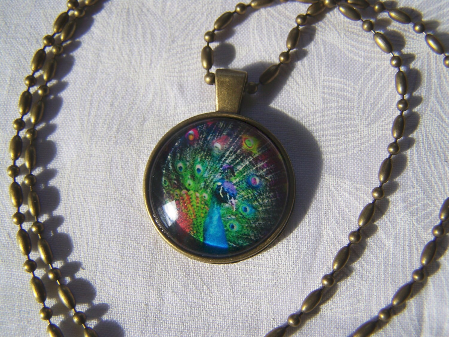 Peacock Pendant Photo Glass - Etsy