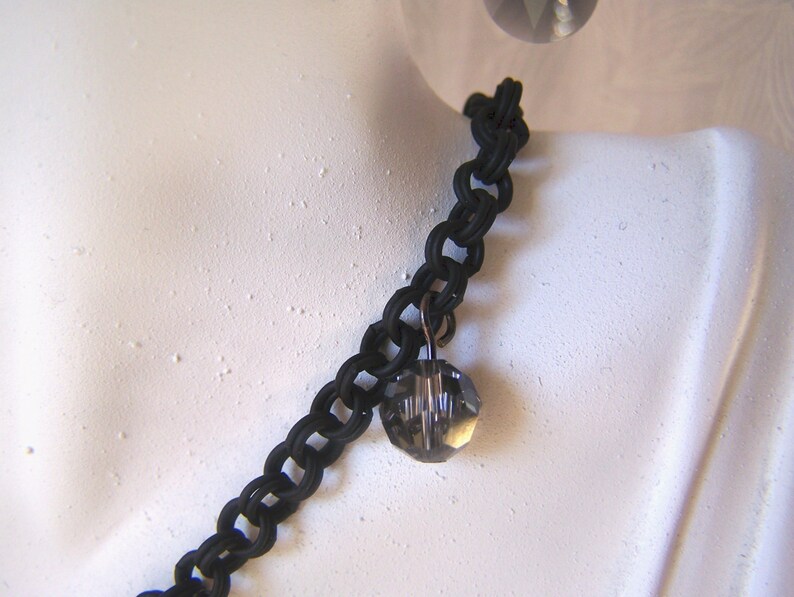 Jewelry Set Swarovski Graphite Pendants Necklace and Earrings - Etsy