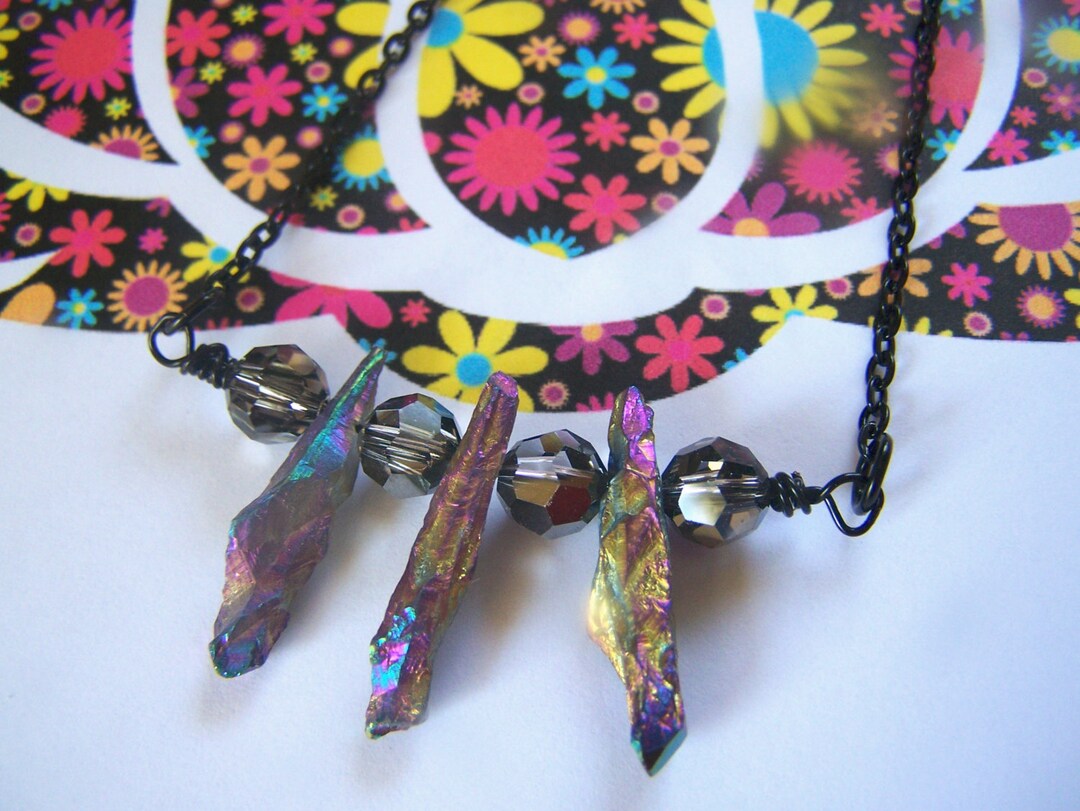 Bar Necklace Genuine Titanium Quartz Healing Stone - Etsy