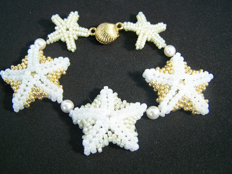 Starfish Bracelet, Seed Bead Starfish Bracelet, Mermaid Bracelet, Seed ...