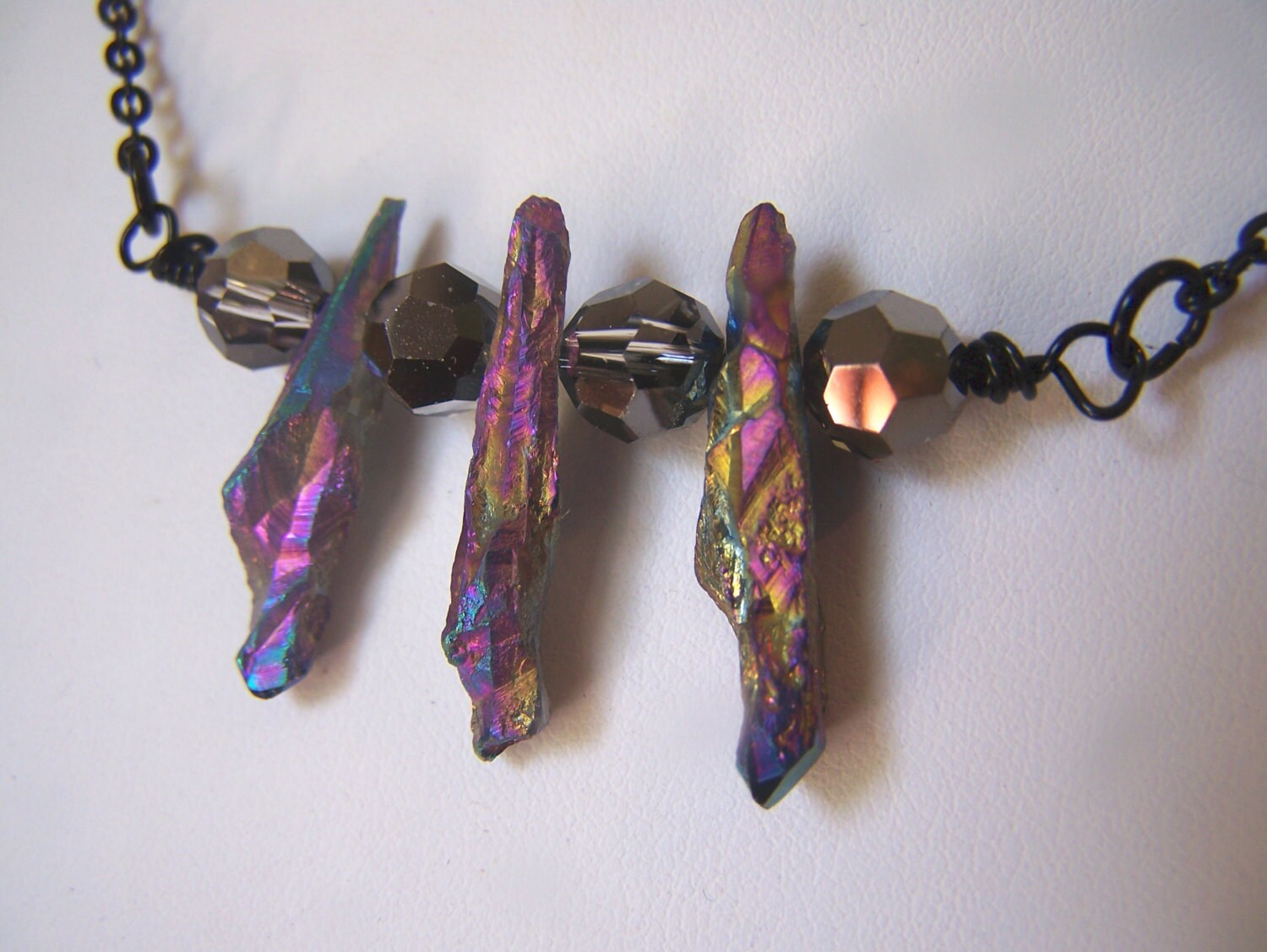 Bar Necklace Genuine Titanium Quartz Healing Stone - Etsy