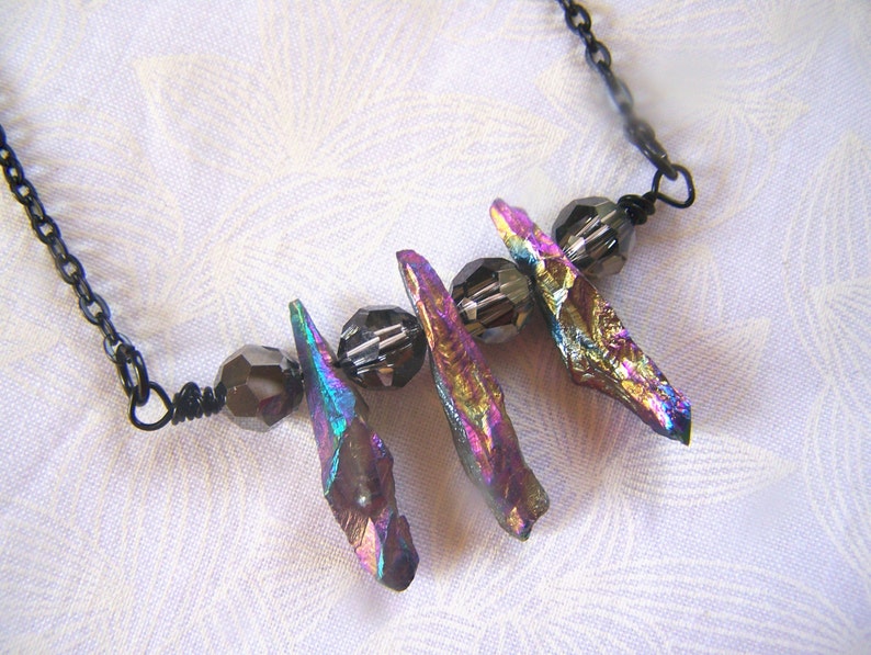 Bar Necklace Genuine Titanium Quartz Healing Stone - Etsy