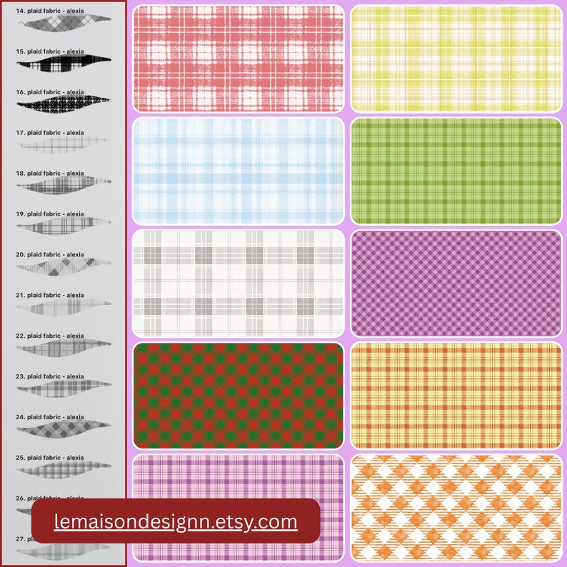 27 Plaid Fabric PROCREATE Brush | Drawing Brush Set | PROCREATE Brush ...