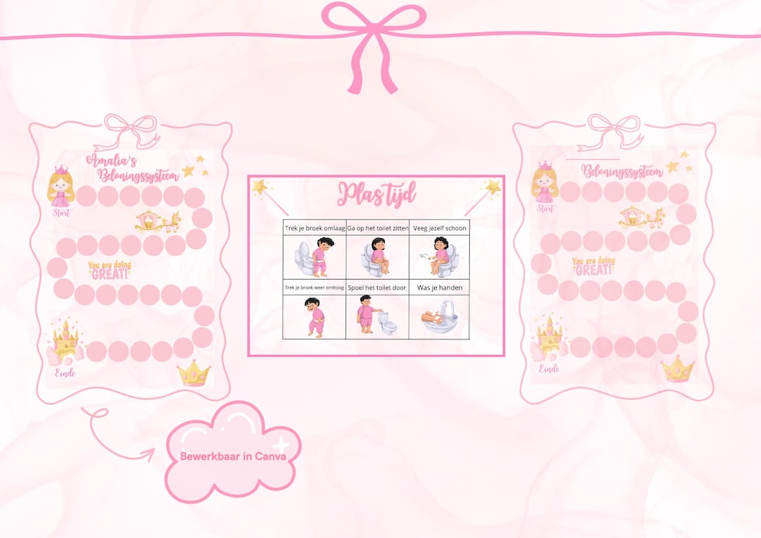 Princess Toilet Training Chart – Printable With Step-by-step Plan - Etsy