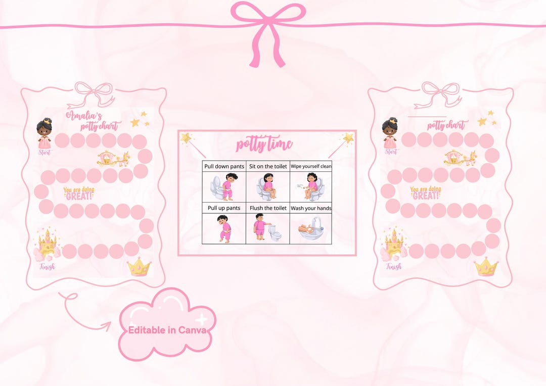 Brown Princess Potty Chart for Girls – Printable Toilet Training Chart ...