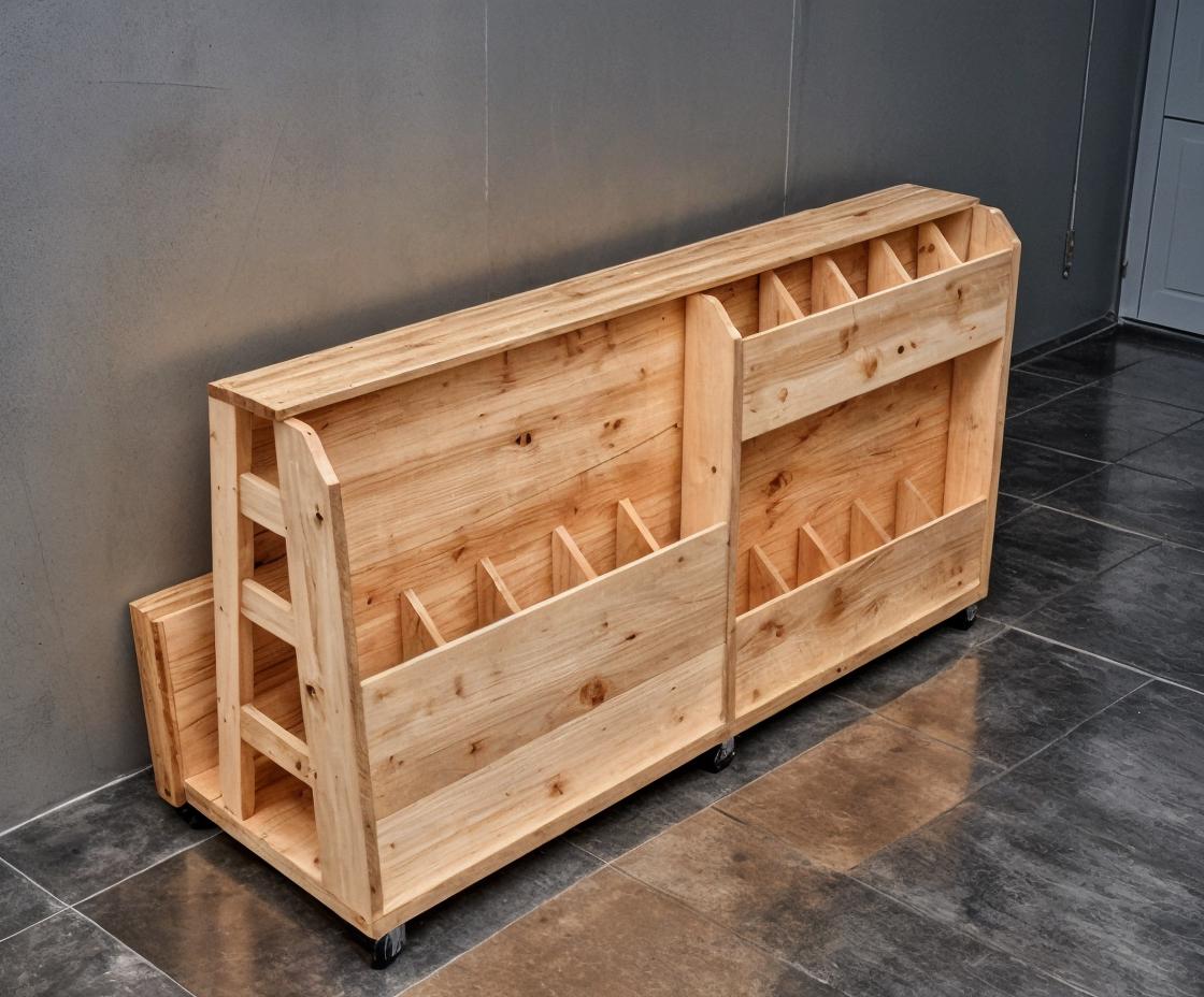 Rolling Lumber Storage Rack Plans: DIY Woodworking Shop Organizer (PDF ...