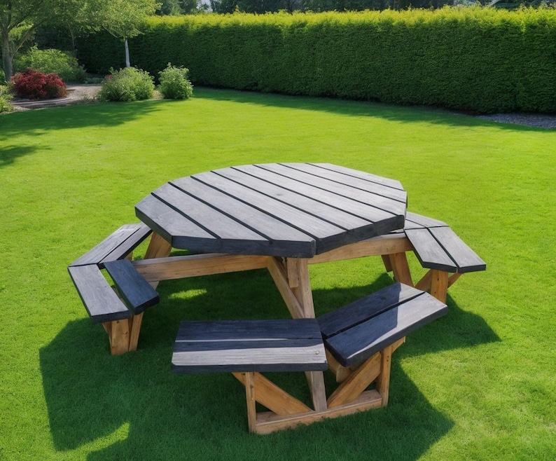 Octagon Picnic Table Plan: DIY Outdoor Furniture, Woodworking Plans ...