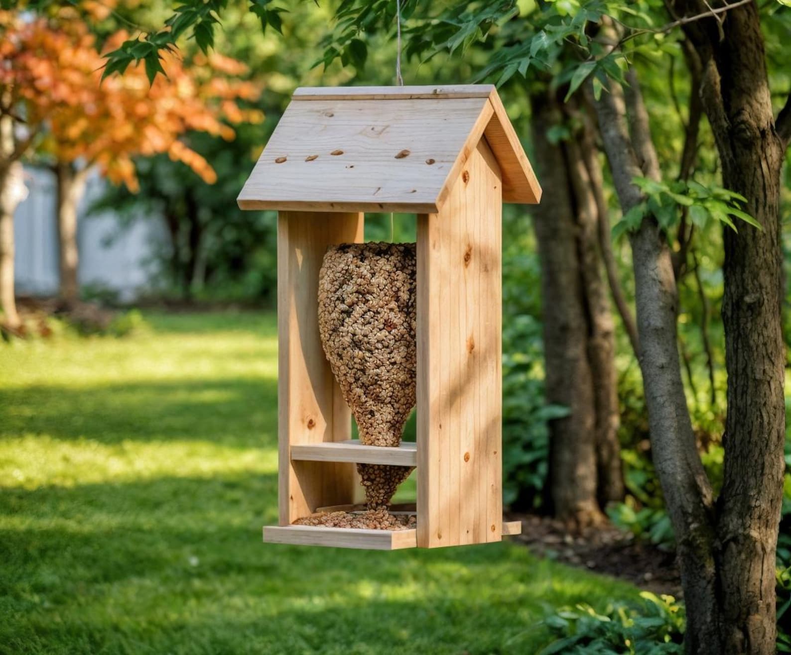 DIY Hanging Bird Feeder Plan, Rustic Wooden Blueprint (PDF Pattern) - Etsy