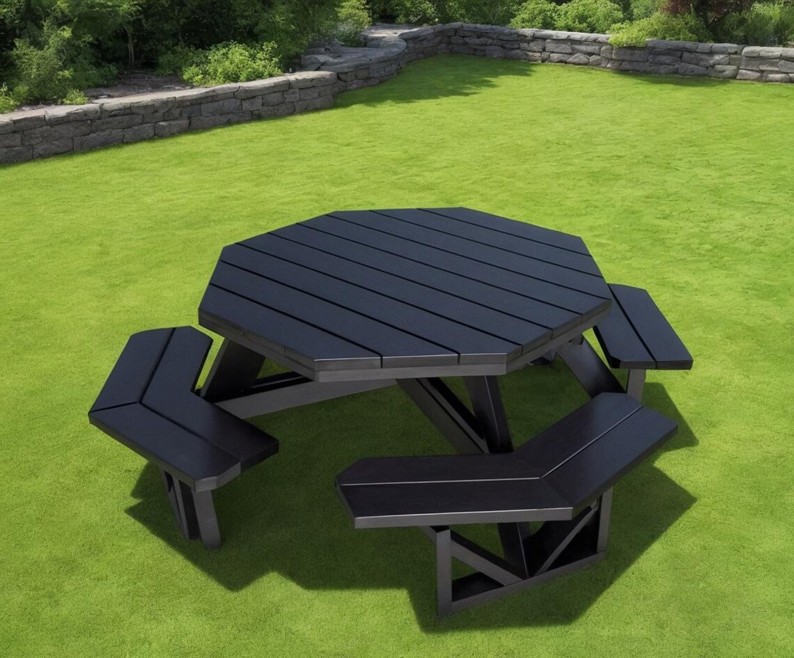 Octagon Picnic Table Plan: DIY Outdoor Furniture, Woodworking Plans ...