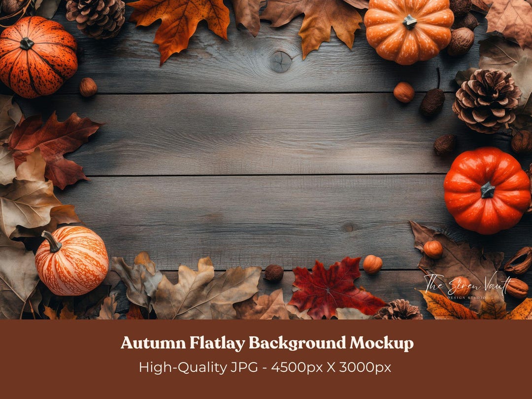 Fall Table Flatlay Mockup: Harvest Table Theme Background Mockup for ...