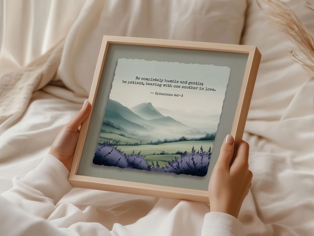 Be Humble Bible Verse Wall Art: Deckled Watercolor Paper, Float Mount ...