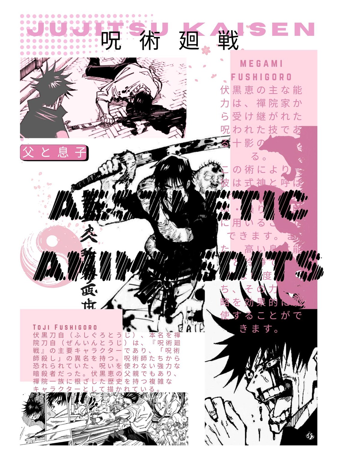 Jujutsu Kaisen Anime Poster | Toji and Megumi Fushigoro | Anime Wall ...