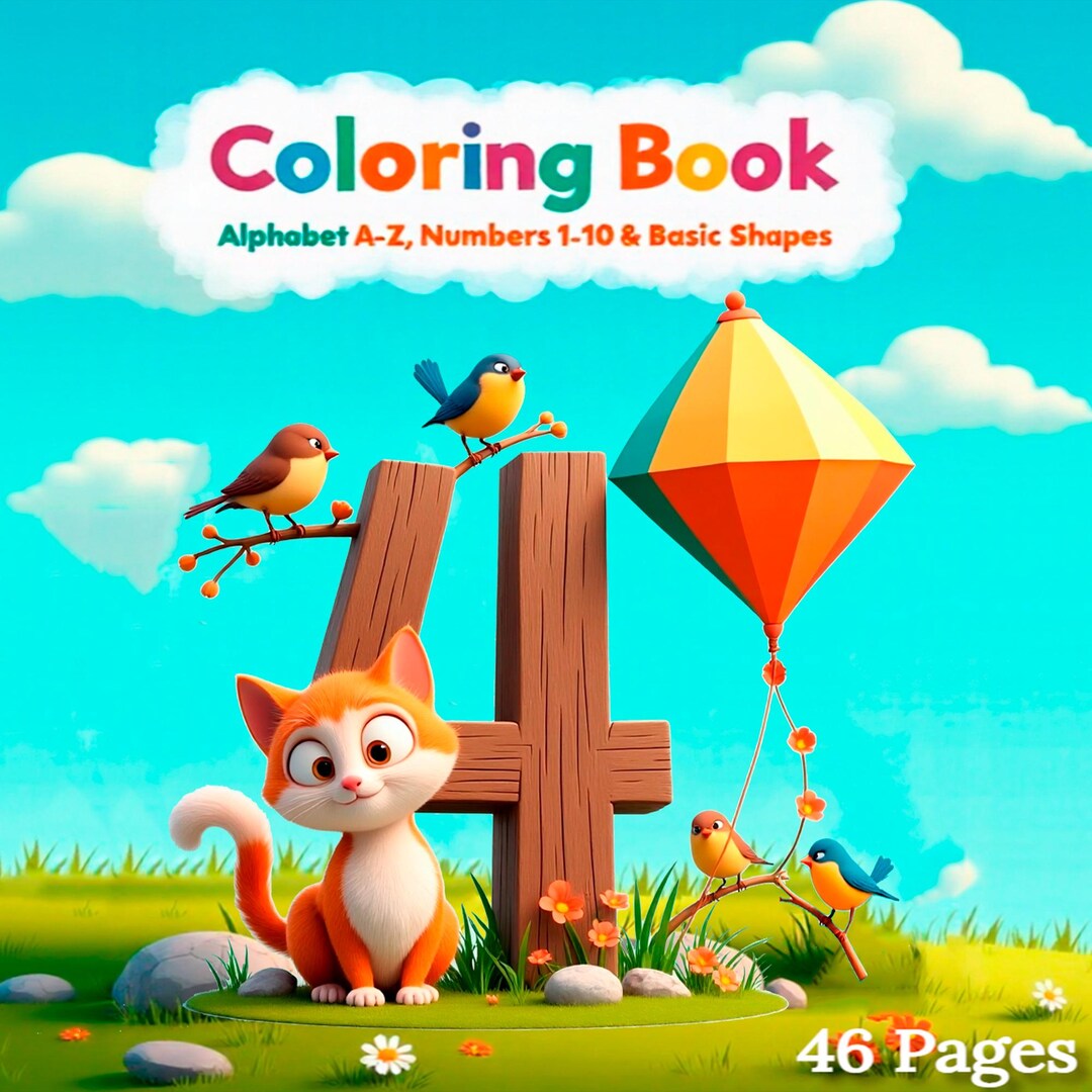 Digital Coloring Book for Kids | Alphabet A-Z, Numbers 1-10 & Basic ...