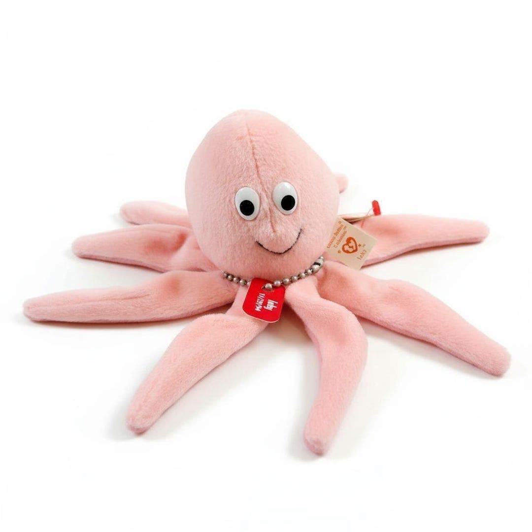 Ty Beanie Babies Inky the Octopus Pink Plush Stuffed Animal 1994 - Etsy