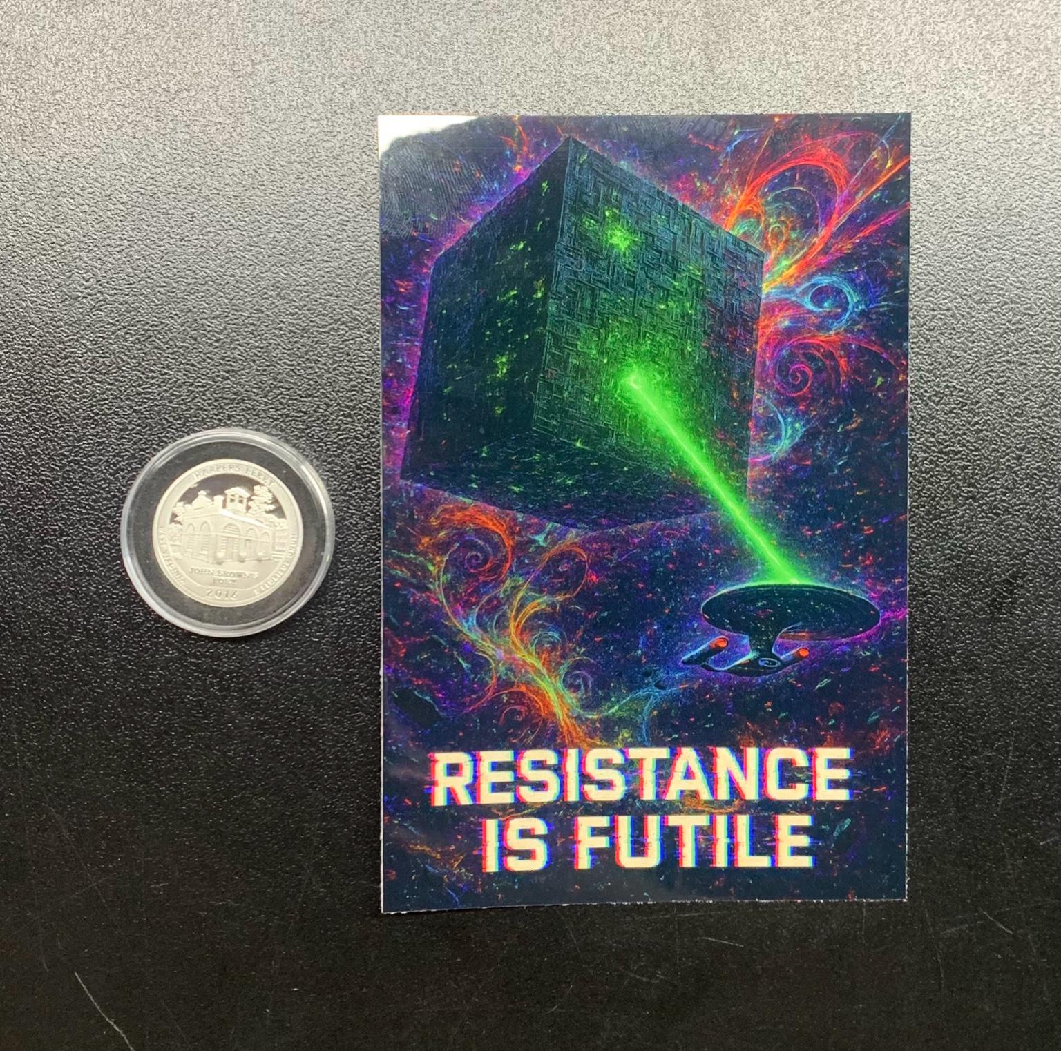 Borg Cube Vinyl Sticker: Glitchcore Star Trek TNG Resistance is Futile ...