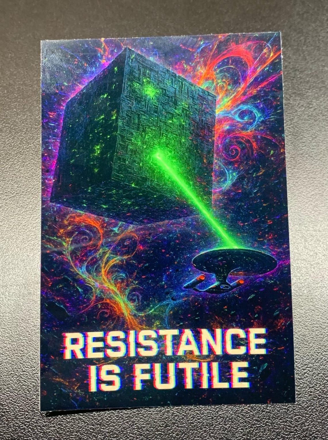 Borg Cube Vinyl Sticker: Glitchcore Star Trek TNG Resistance is Futile ...