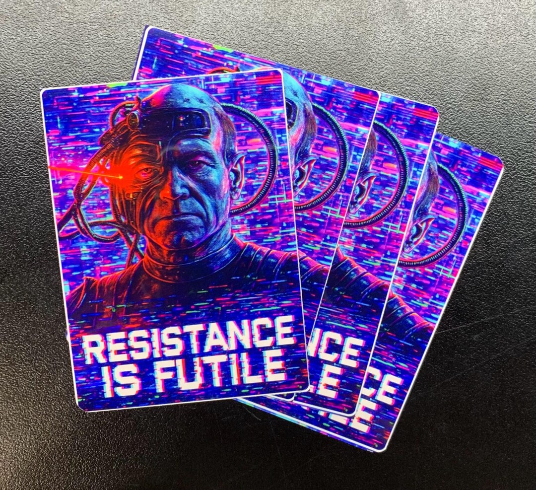 Locutus of Borg Sticker: Star Trek TNG Glitchcore Decal - Etsy