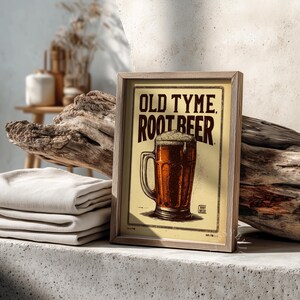 Vintage Root Beer Mug Wall Art - Retro Soda Shop Print, Classic Diner ...