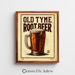 Vintage Root Beer Mug Wall Art - Retro Soda Shop Print, Classic Diner ...