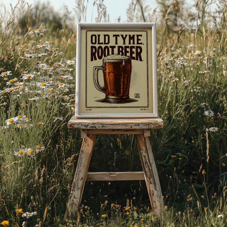 Vintage Root Beer Mug Wall Art - Retro Soda Shop Print, Classic Diner ...