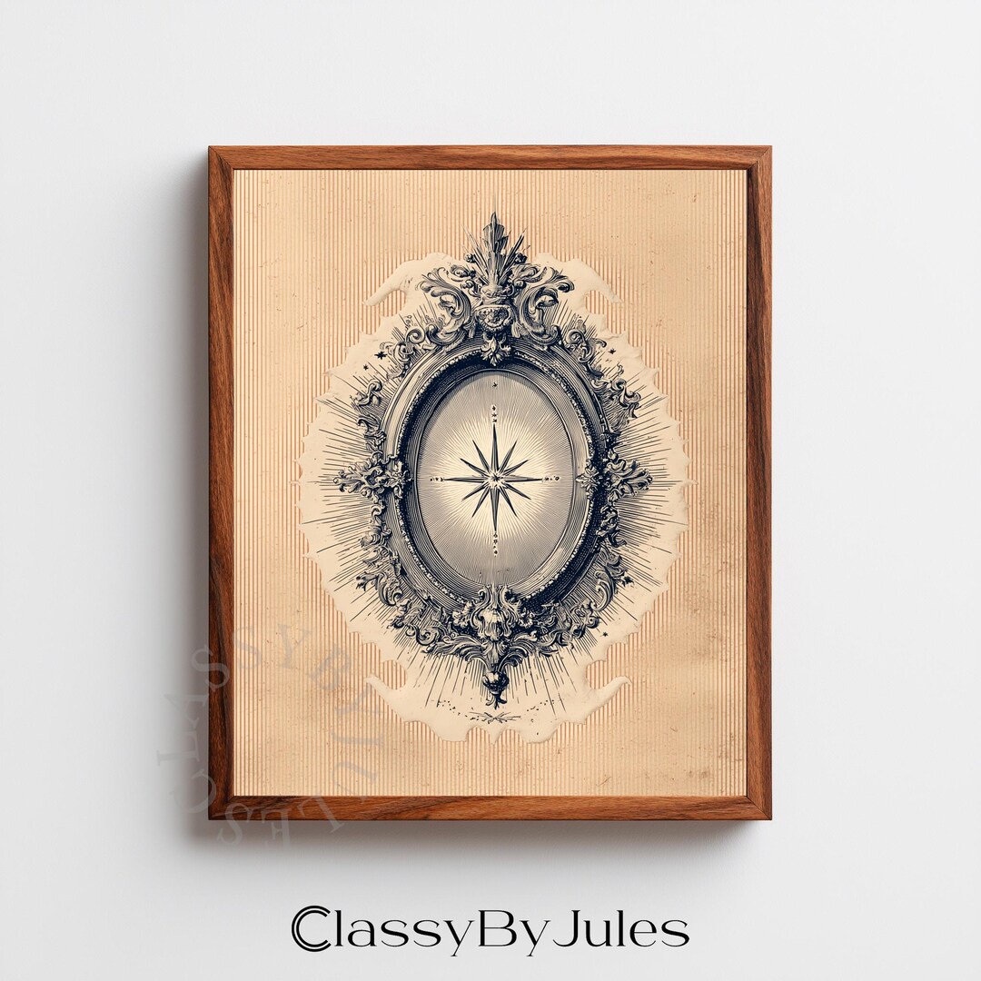 Vintage Celestial Mirror Printable Art - Antique Occult Portal With ...