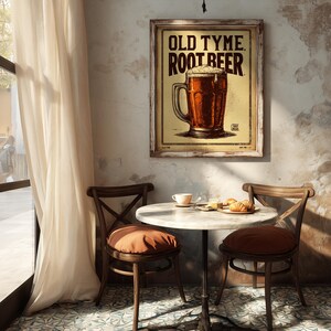 Vintage Root Beer Mug Wall Art - Retro Soda Shop Print, Classic Diner ...