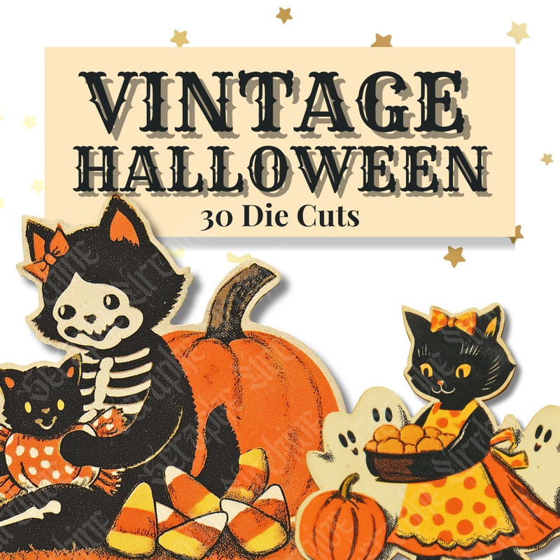 Retro Halloween Cat Face - Etsy UK