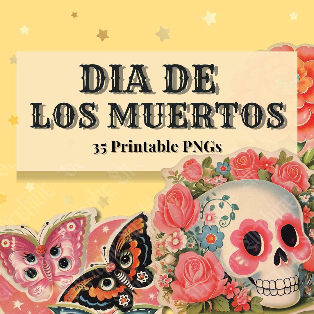 Cute Dia De Los Muertos Stickers PNG, Sugar Skull Printable Sticker ...