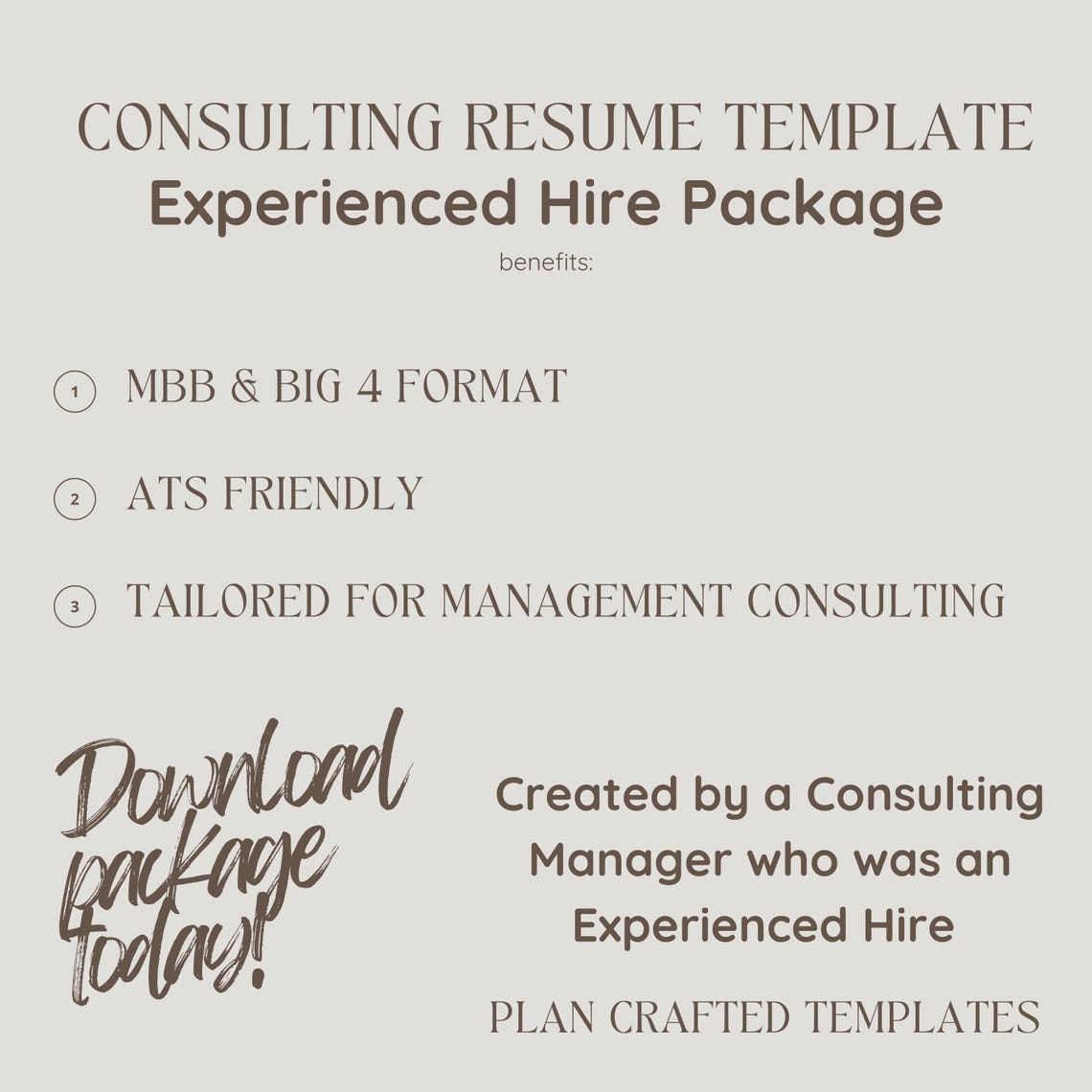 Consulting Resume Template | MBB & Big 4 Approved Format | Ats-friendly ...