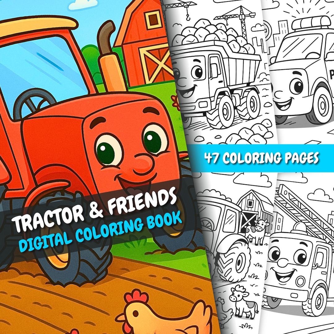 Tractor Coloring Pages for Kids: 47 Farm Vehicle Activity Pages ...