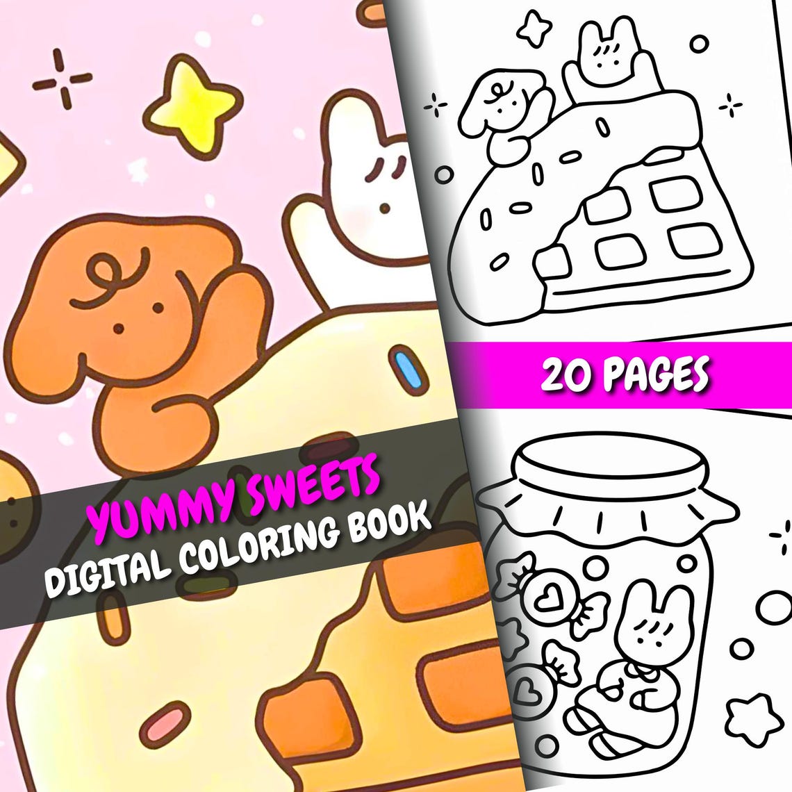 Cute Coloring Book | Yummy Sweets Relaxing Coloring | 20 Relaxing Cute ...