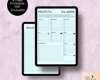 Brain Dump for ADHD | Printable Planner for Neurodivergent Minds | To ...