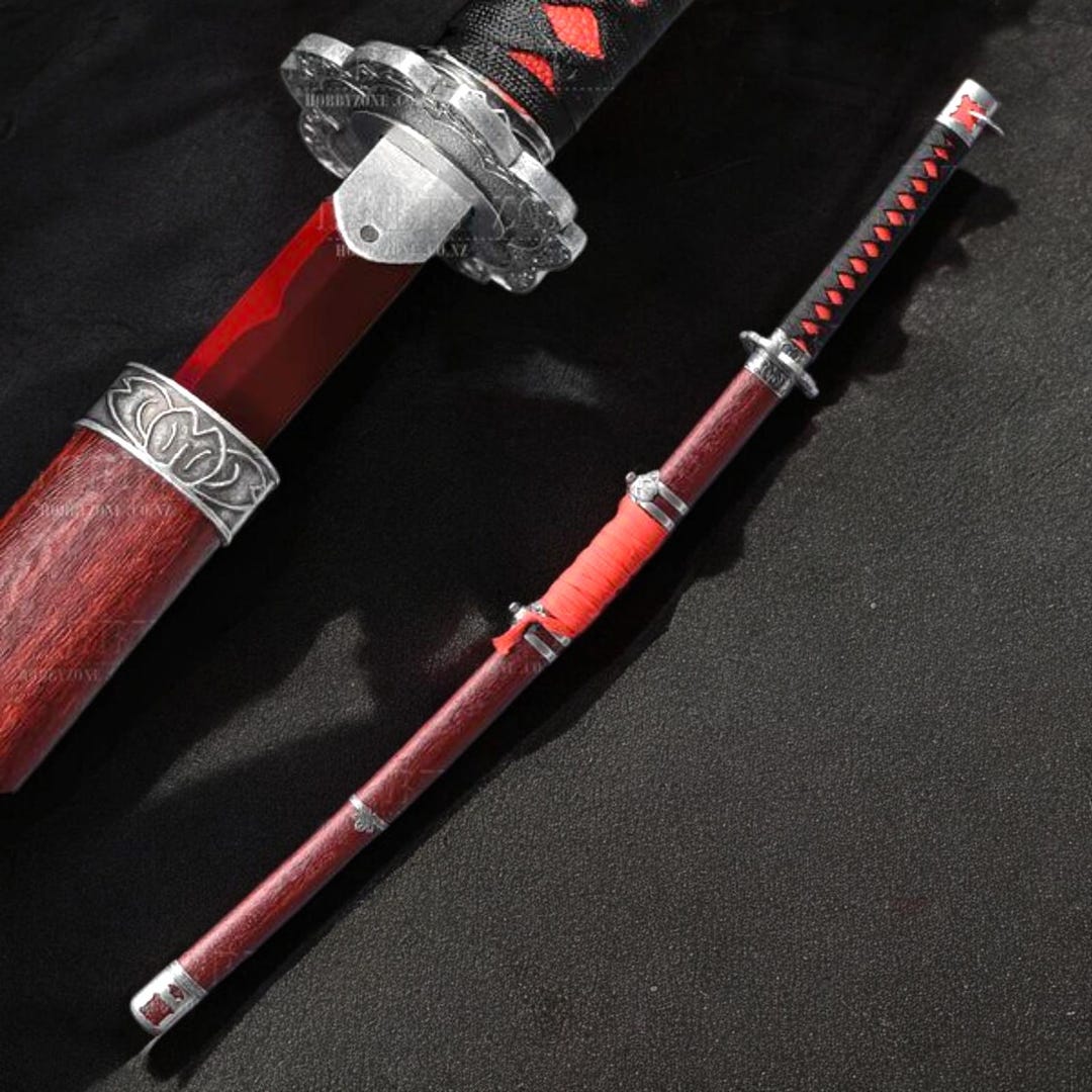 Sekiro Fushigiri Katana Replica – 40" Crimson Mortal Blade Prop Sword ...