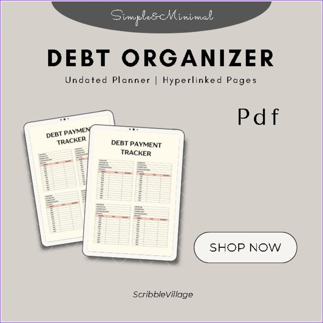 Debt Payment Tracker Printable | Monthly Debt Organizer | Financial ...