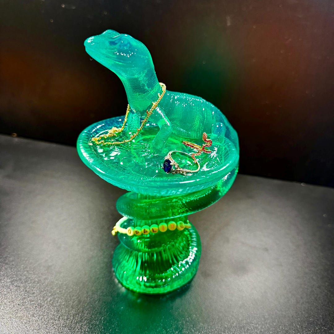 Lizard Ring Dish – Whimsical Jewelry Holder, Reptile Trinket Stand ...