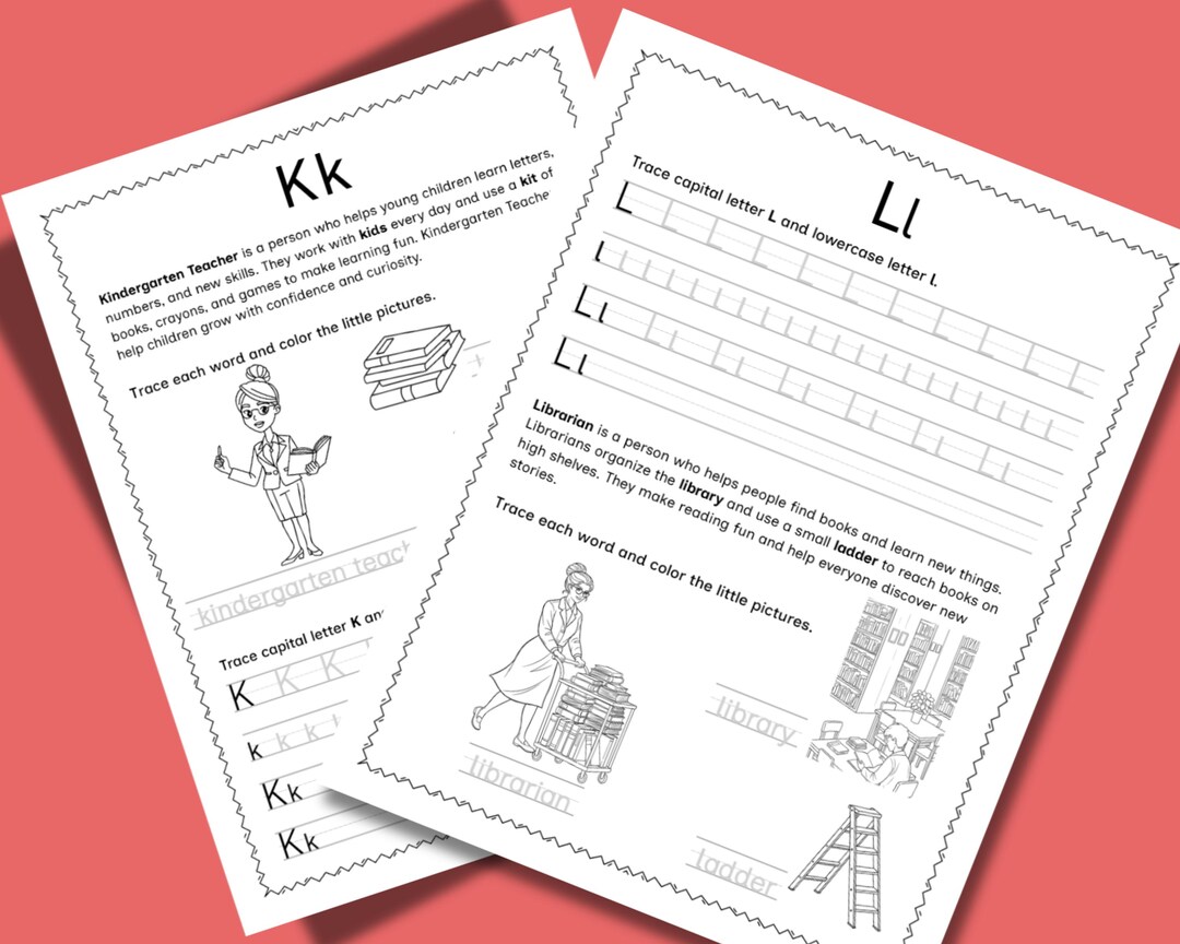 Alphabet Careers Workbook A–Z | Alphabet Tracing | Picture Coloring ...